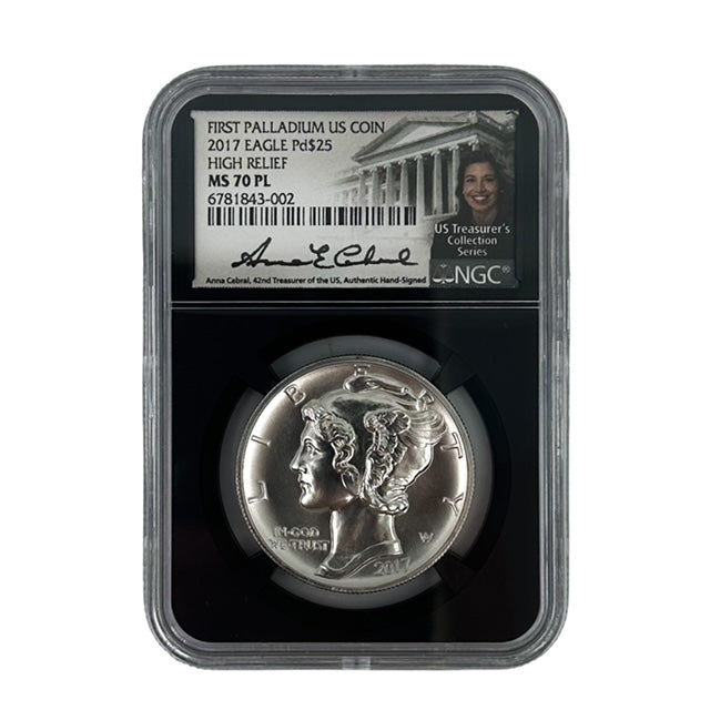2017 $25 Palladium - First Palladium US Coin - HIGH RELIEF - NGC MS 70 ...